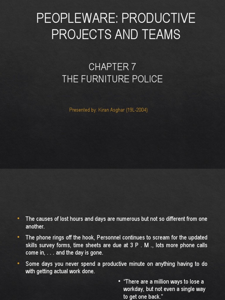 Peopleware Chapter 7 | PDF | Labour