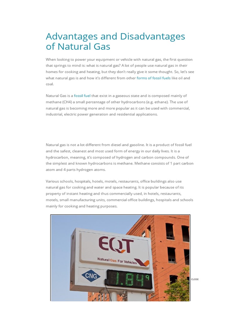 Natural Gas: Pros and Cons Explained | PDF | Natural Gas | Fuels