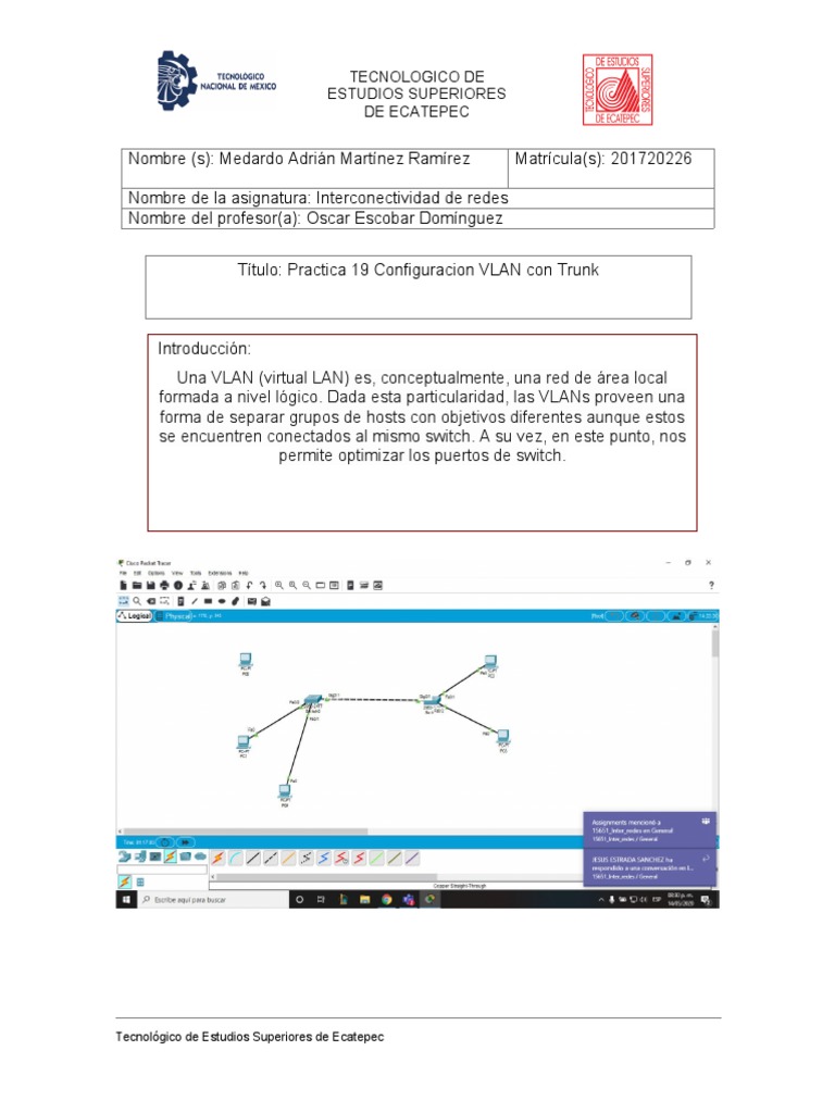 VLAN Configuration with Trunk Ports | PDF | Computer Standards | Internet Standards