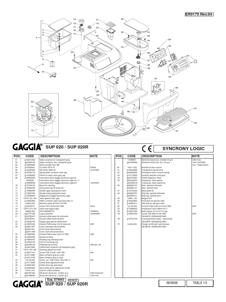 Gaggia Syncrony Logic Part Diagram PDF | PDF | Building Engineering ...