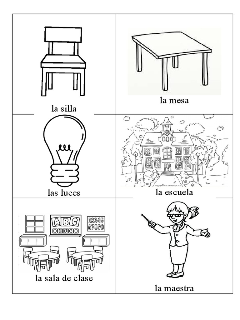 Classroom Objects Colouring Grid 2 | PDF