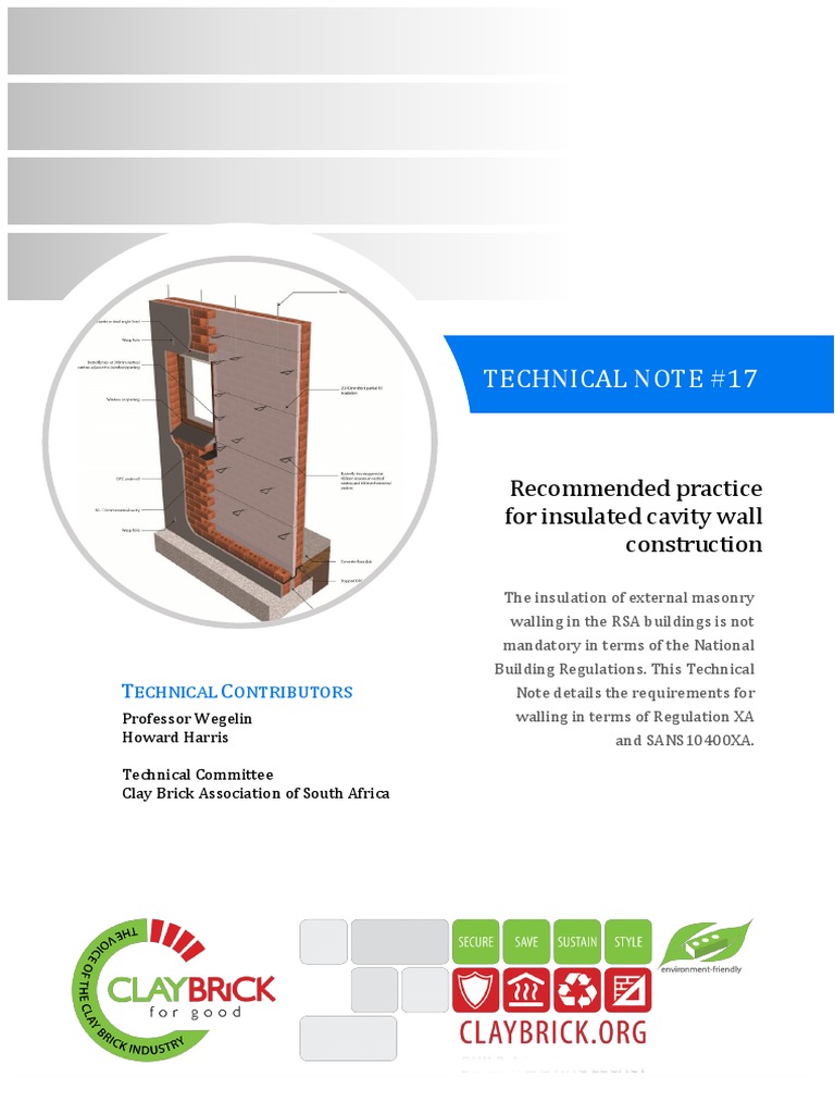TN17 Recommended Practice For Cavity Wall Construction | PDF | Building ...