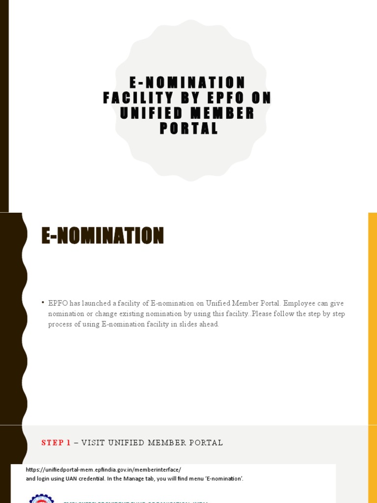 E-Nomination Facility by Epfo On Unified Member Portal | PDF | Software | Computing
