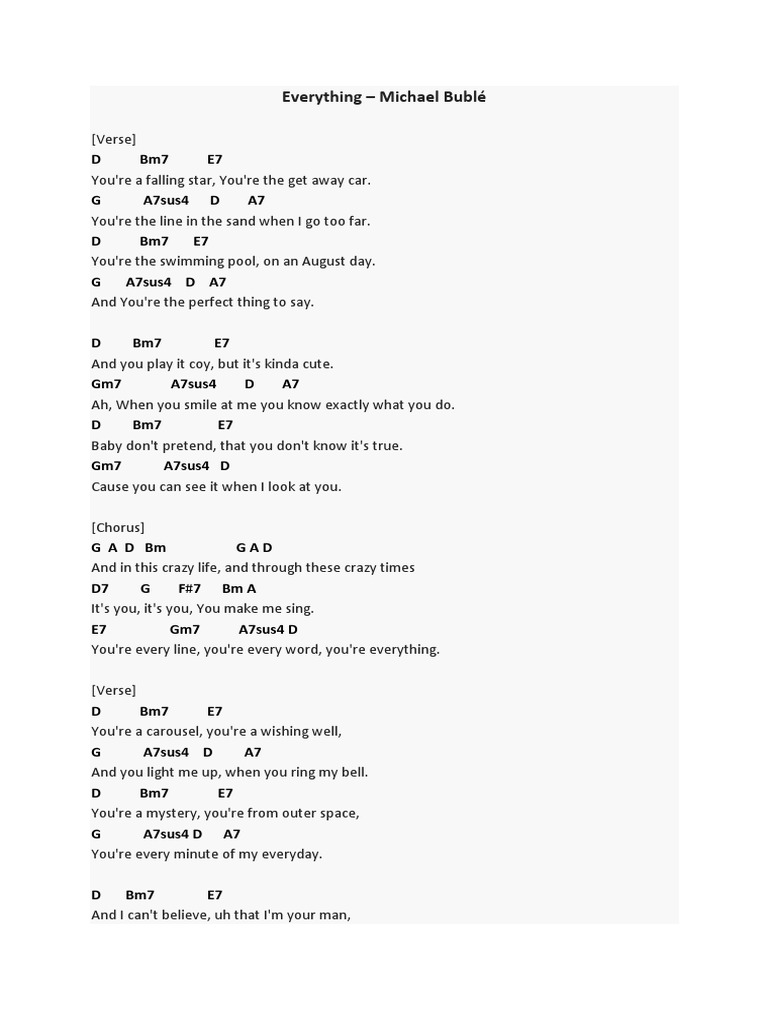 "Everything" Lyrics by Michael Bublé | PDF