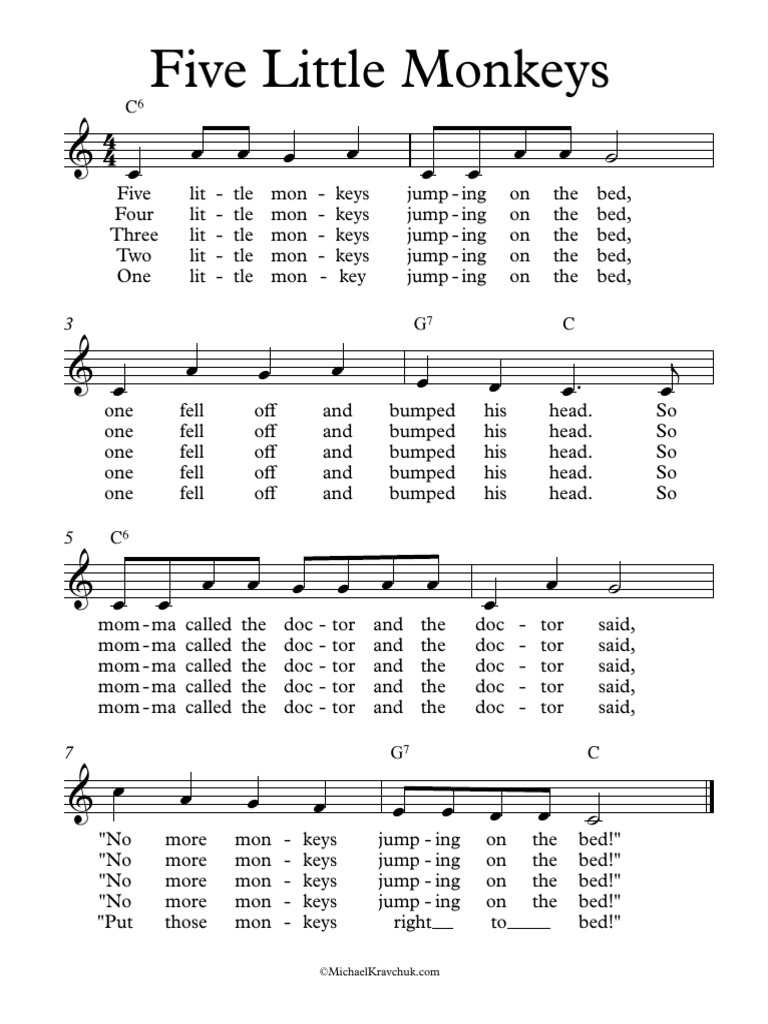 Five Little Monkeys | PDF