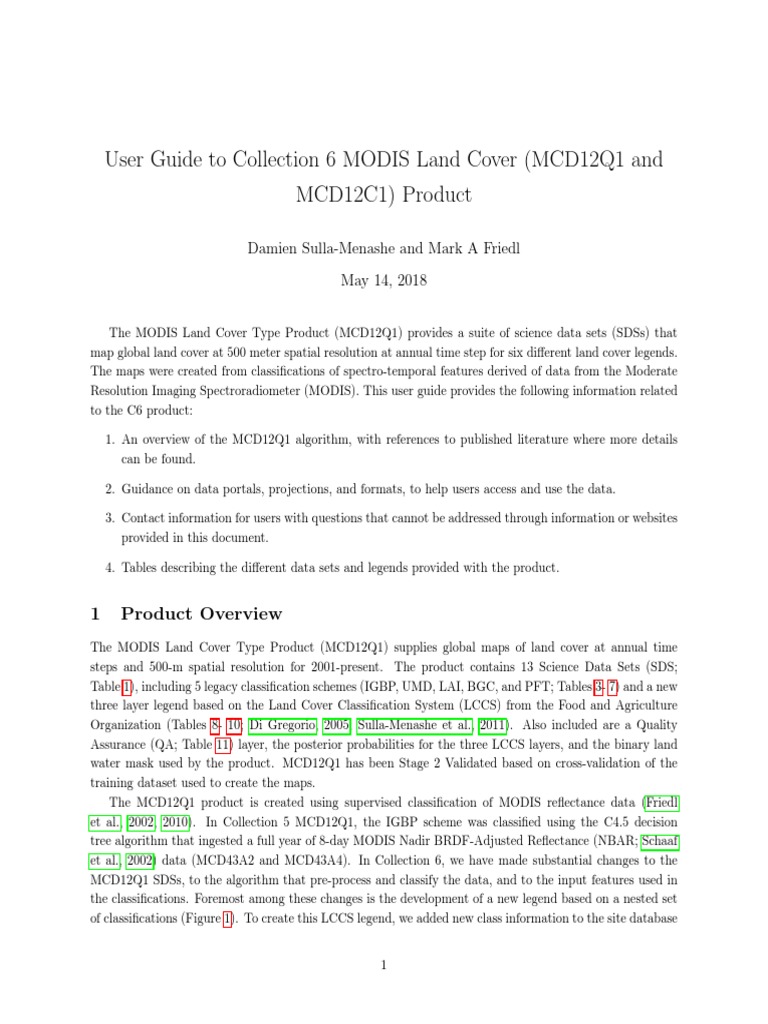 mcd12 User Guide v6 PDF | PDF | Savanna | Forests
