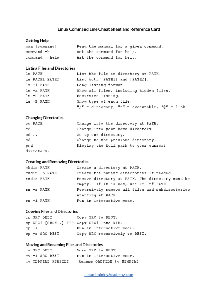 Linux CLI Cheat Sheet | PDF | Directory (Computing) | Computer File