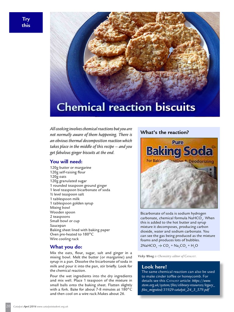 Chemical Reaction Biscuits | PDF | Sodium Bicarbonate | Sodium Carbonate