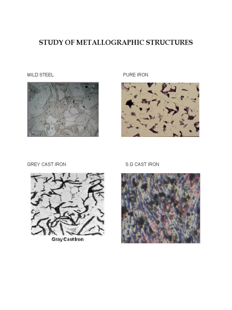 Study of Metallographic Structures: Mild Steel Pure Iron | PDF