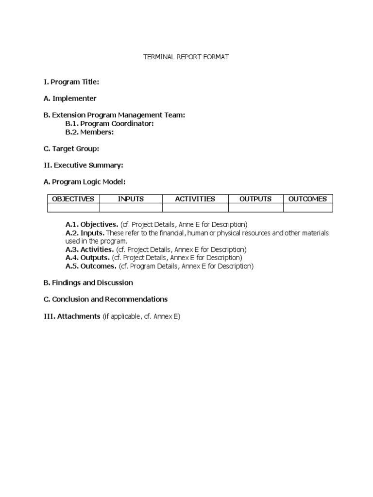 Terminal Report Format PDF | PDF