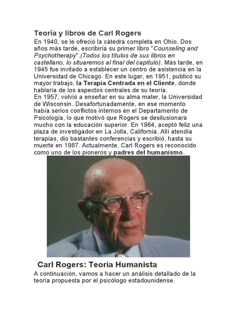 Teoría y libros de Carl Rogers | PDF | Ciencias del comportamiento ...