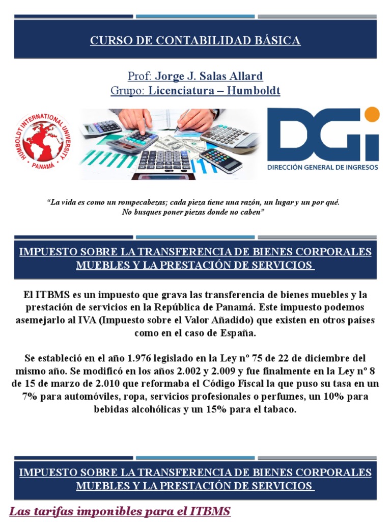Tema ITBMS | PDF | Bienes | Impuestos