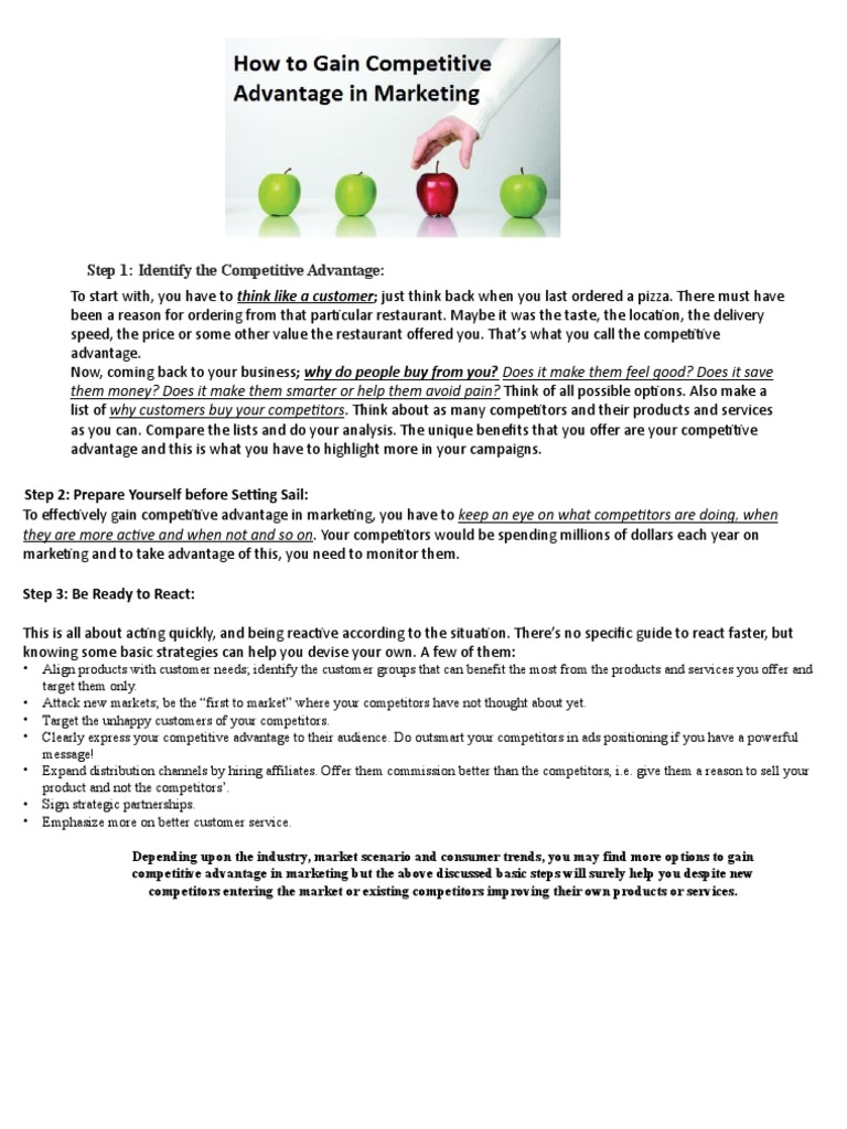Step 1: Identify The Competitive Advantage | PDF | Competitive ...