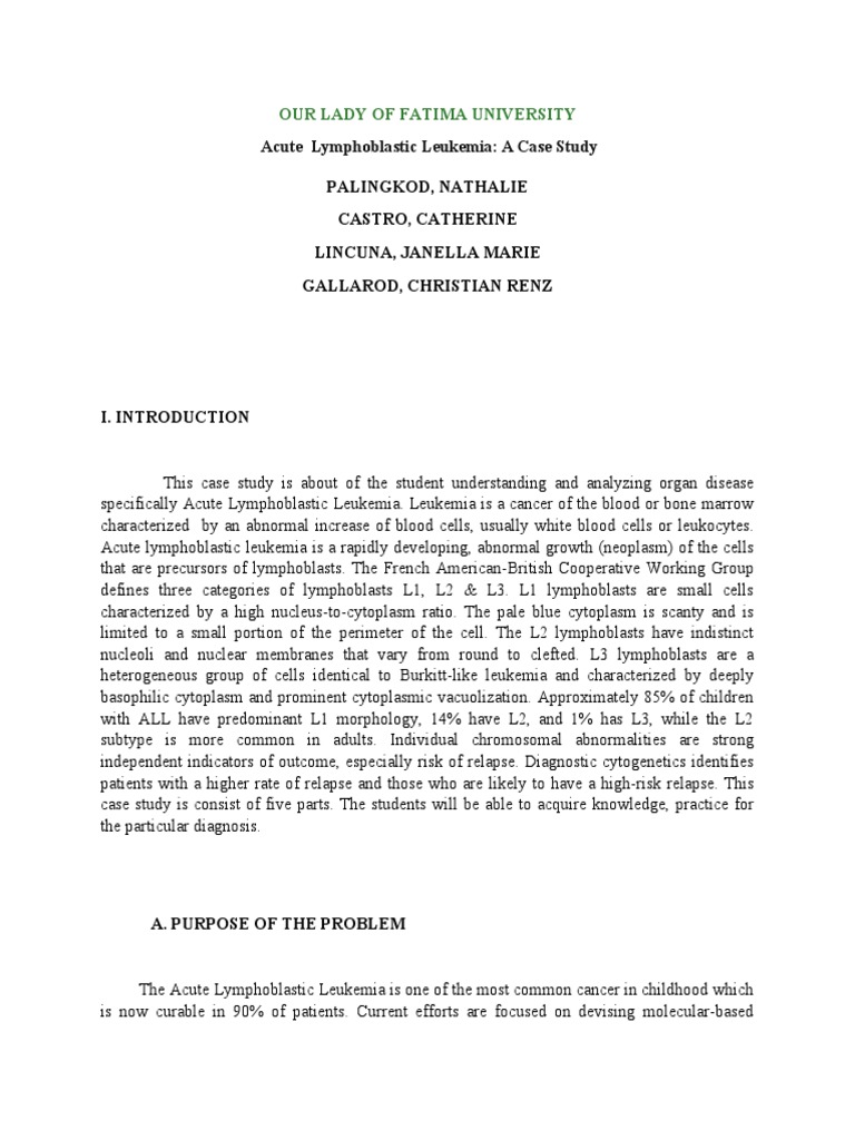 Bio Case Study 1 | PDF | Leukemia | Chemotherapy