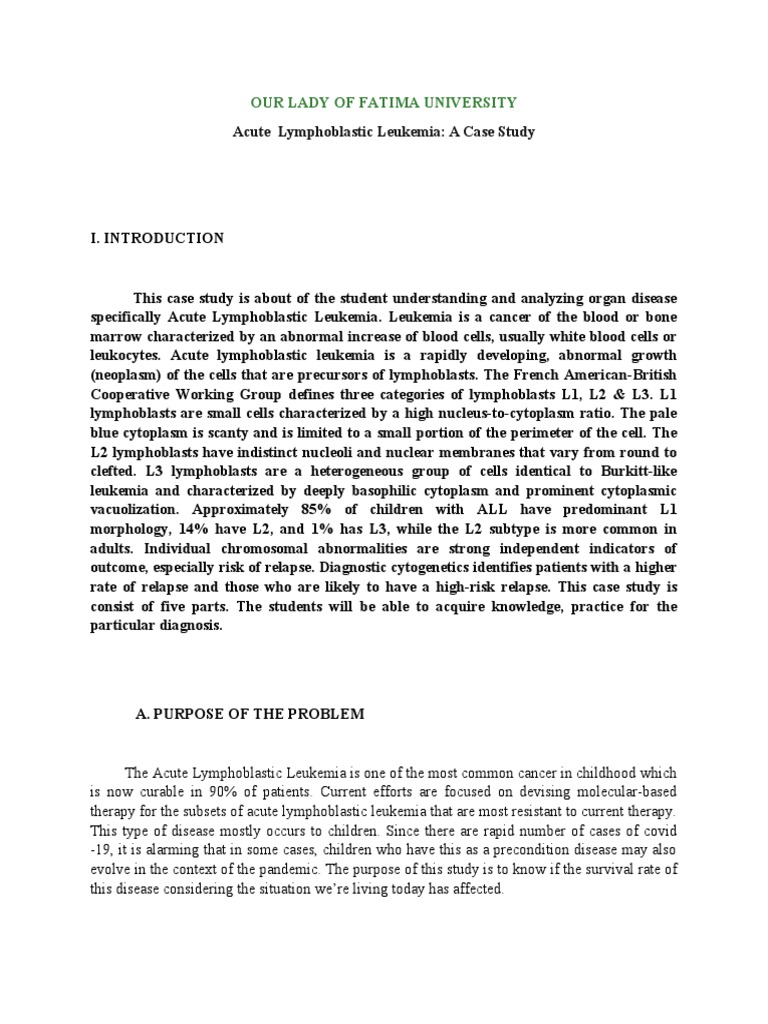 Case Study Leukemia | PDF | Leukemia | Epidemiology