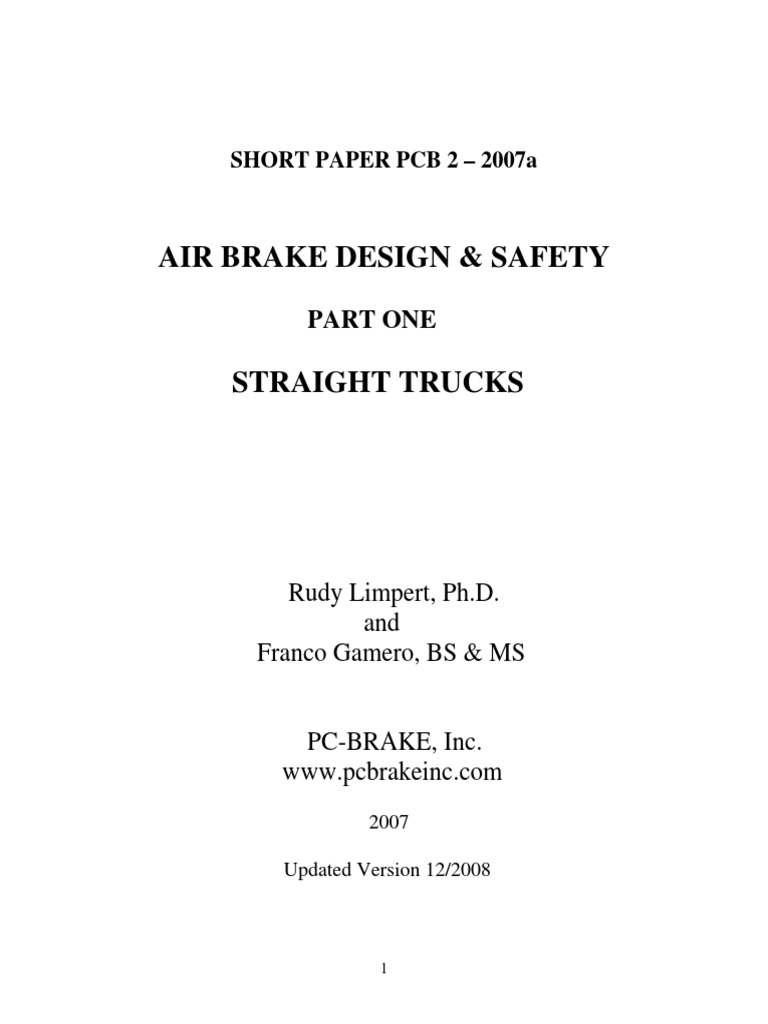Air Brake Design & Safety: Part One | PDF | Brake | Semi Trailer Truck