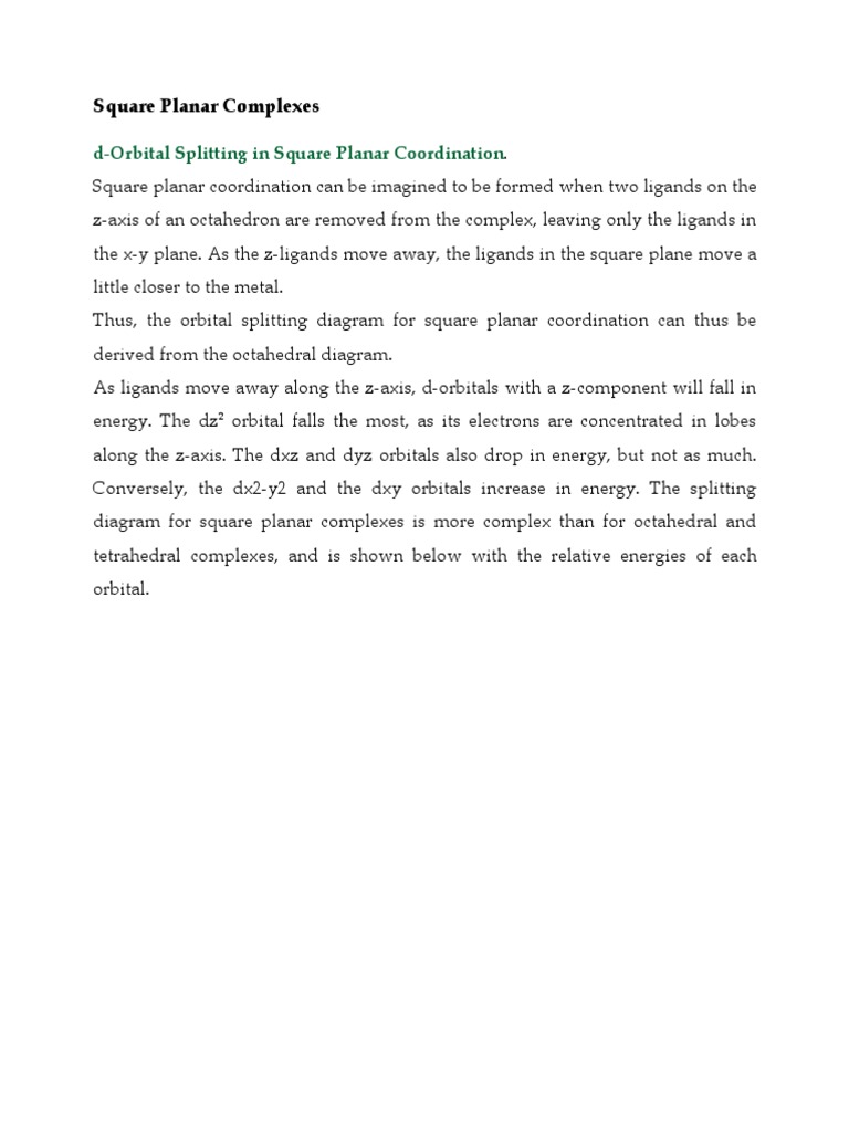 Square Planar Complexes | PDF