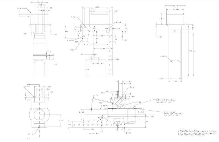 (M2HB Browning Machine Gun .50 Cal) Trunion DWG No PDF | PDF