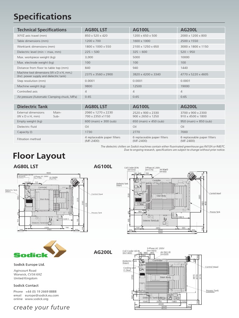 Sodick AG80-200L Eng 2019 | PDF | Electric Motor | Mechanical Engineering