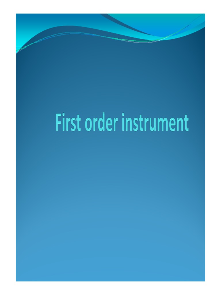 First Order Instrument PDF | PDF | Temperature | Physics