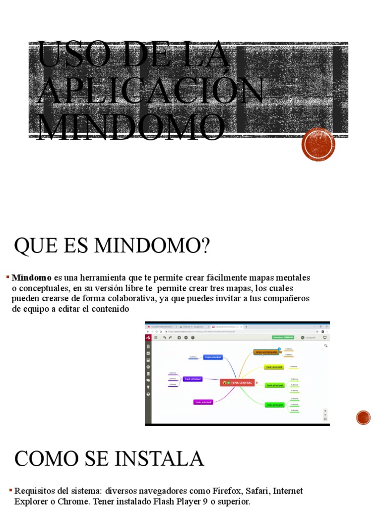 Uso de La Aplicación Mindomo | PDF | Software del sistema | Introducciones relacionadas con la ...