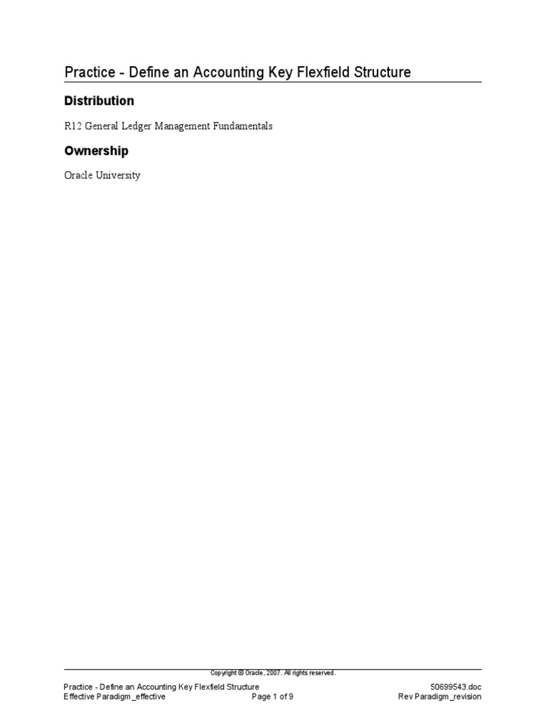 Define An Accounting Key Flexfield Structure | PDF | Oracle Database | Databases