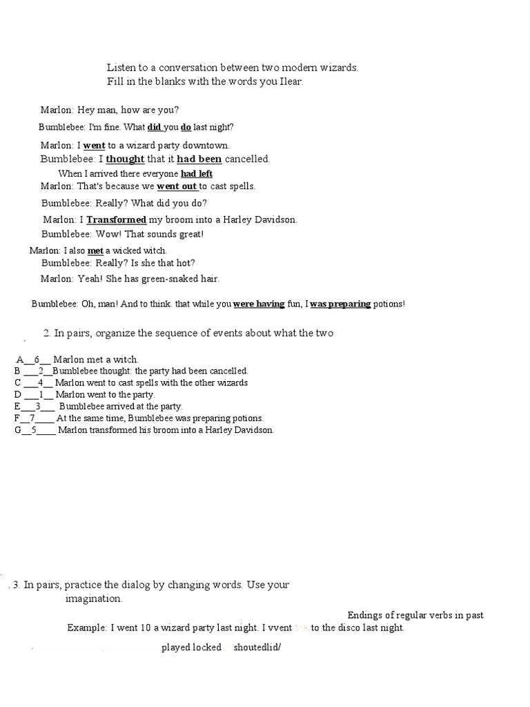 Modern Wizards' Conversation | PDF | Linguistic Morphology | Syntax