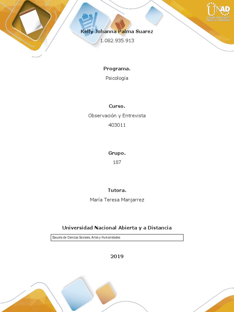 Paso 1 - Kelly Johanna Palma. | PDF | Observación | Sicología