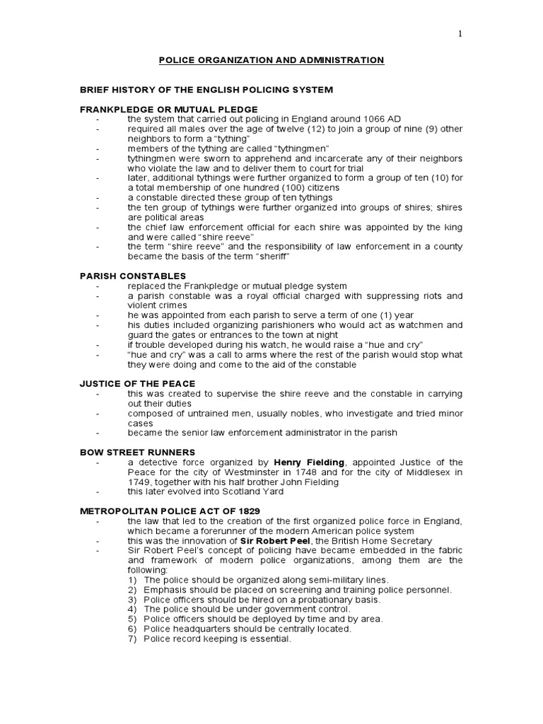 Police Organization and Administration | PDF | Sheriff | Police