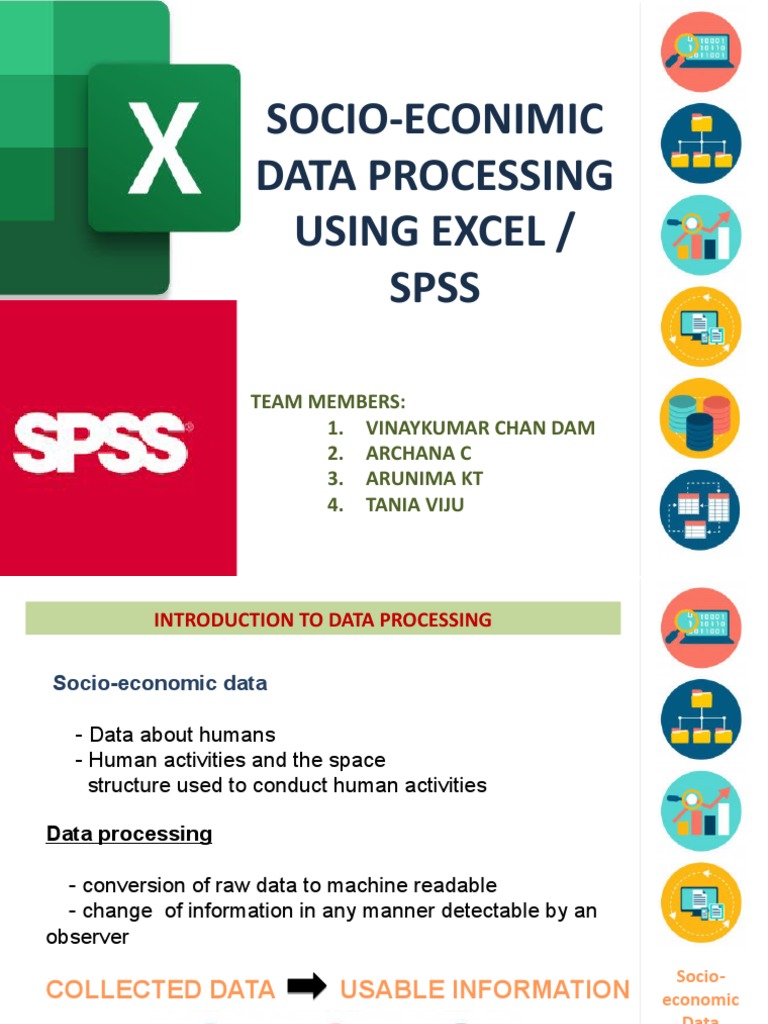 Socio-Econimic Data Processing Using Excel / Spss | PDF | Spss | Statistics
