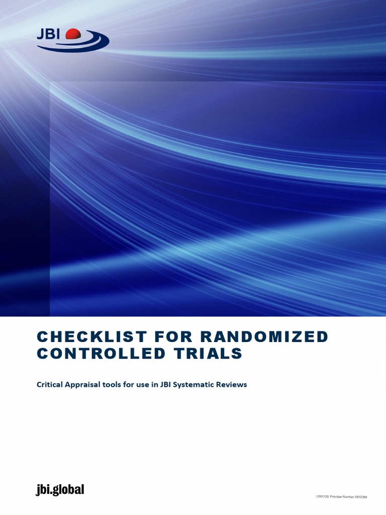Checklist - For - RANDOMIED CONTROLLED TRIALS PDF | PDF | Randomized ...