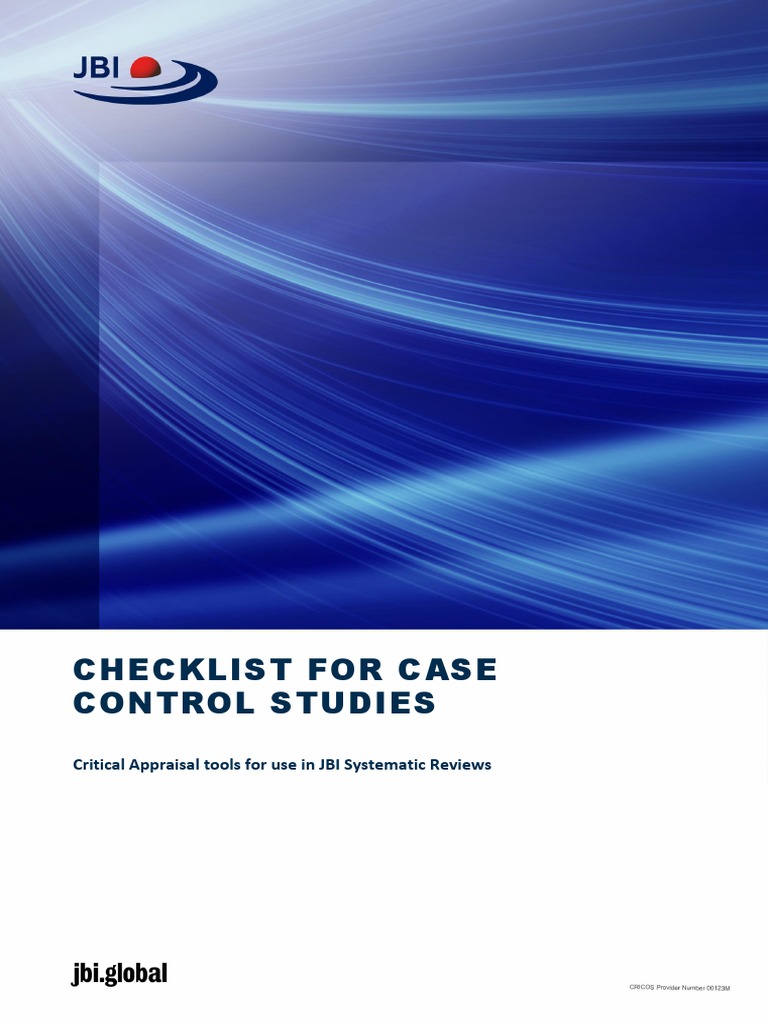 Checklist For Case Control Studies: Critical Appraisal Tools For Use in JBI Systematic Reviews ...