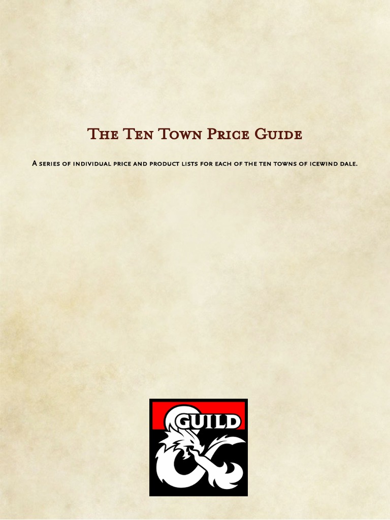 Ten Towns Price Lists (5e) PDF | PDF | Forgotten Realms | Wizards Of ...