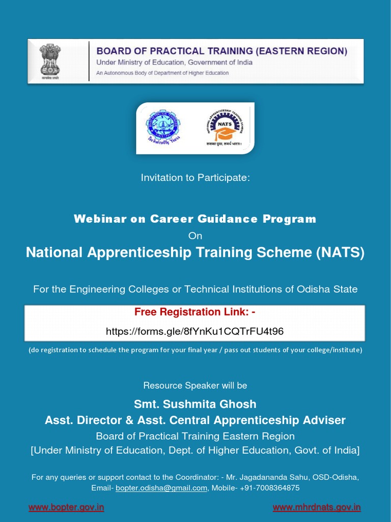 National Apprenticeship Training Scheme (NATS) : Webinar On Career ...