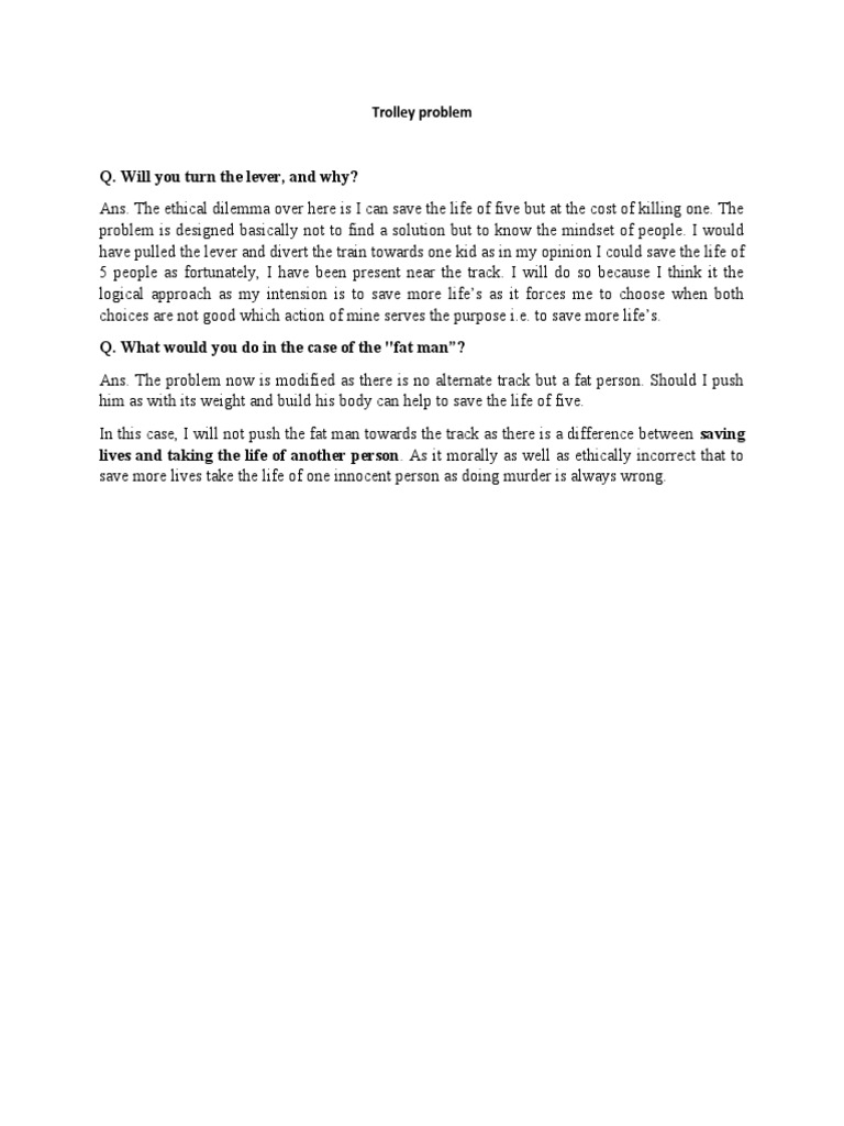 Trolley Problem | PDF