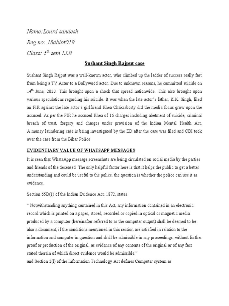 SSR Case Evidence | PDF | Freedom Of Speech | Trials