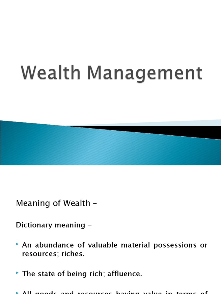 Introduction To Wealth Management | PDF | Wealth | Economies