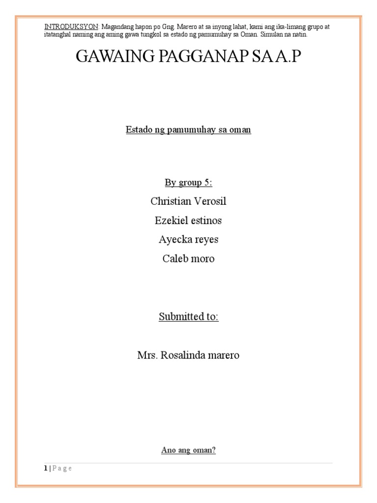 Gawaing Pagganap Sa Ap | PDF