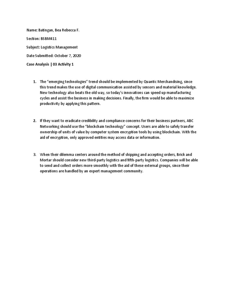 Case Analysis - 03 Activity 1 | PDF