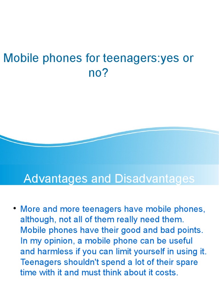 Mobile Phones: Pros and Cons for Teens | PDF