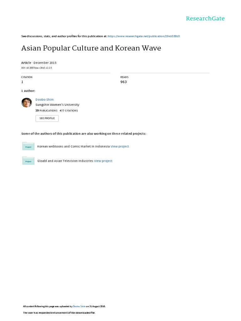 Korean Wave's Impact on Asian Culture | PDF | East Asia | South Korea