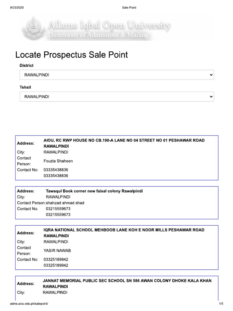 AIOU Prospectus PDF | PDF