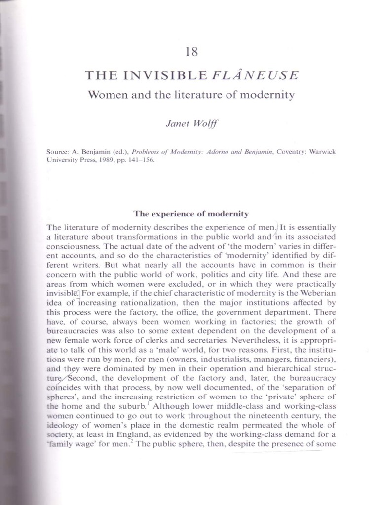 The Invisible Flaneuse - Janet Wolff | PDF