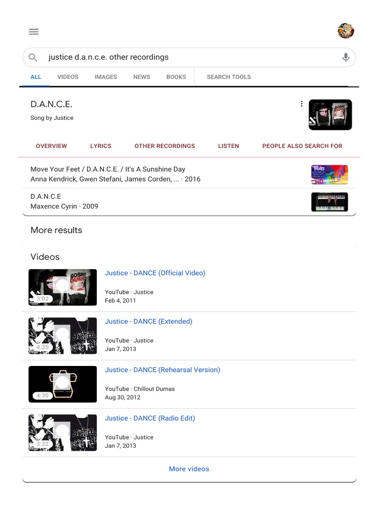 Justice D.A.N.C.E. Other Recordings - Goog5le Search PDF | PDF ...