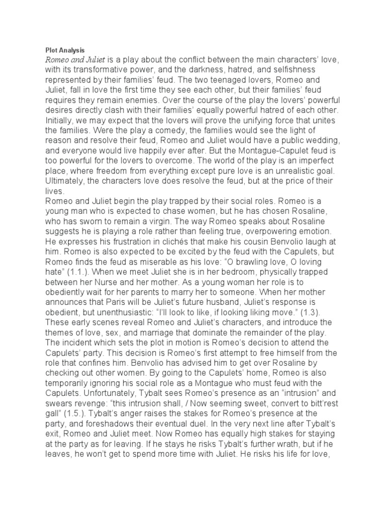 Romeo and Juliet Analysis | PDF | Characters In Romeo And Juliet ...