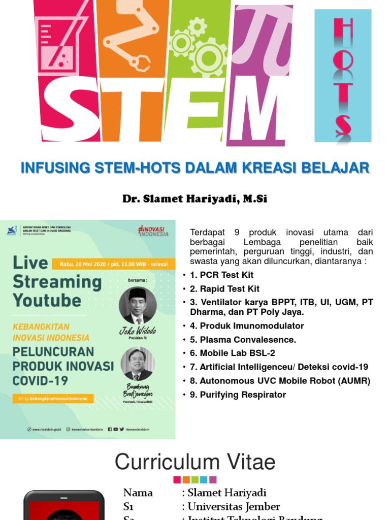 STEM & HOTS Webinar Harkitnas 20 | PDF | Teaching Mathematics | Science