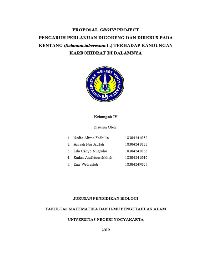 Proposal GP Biokimia Uji Karbohidrat Pada Kentang | PDF
