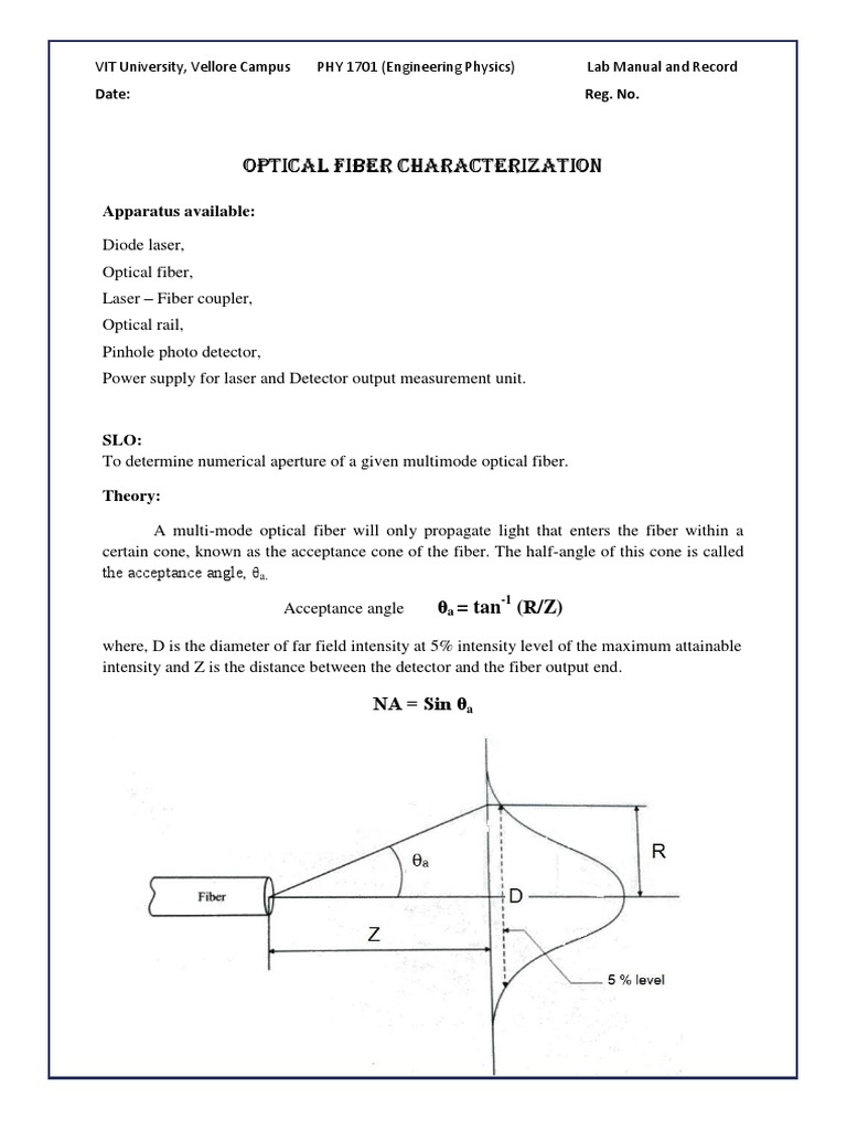 Optical Fiber Characterization: Apparatus Available | PDF | Science ...