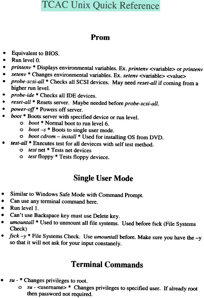 Solaris 10 Command Cheat Sheet Pdf Booting Directory Computing