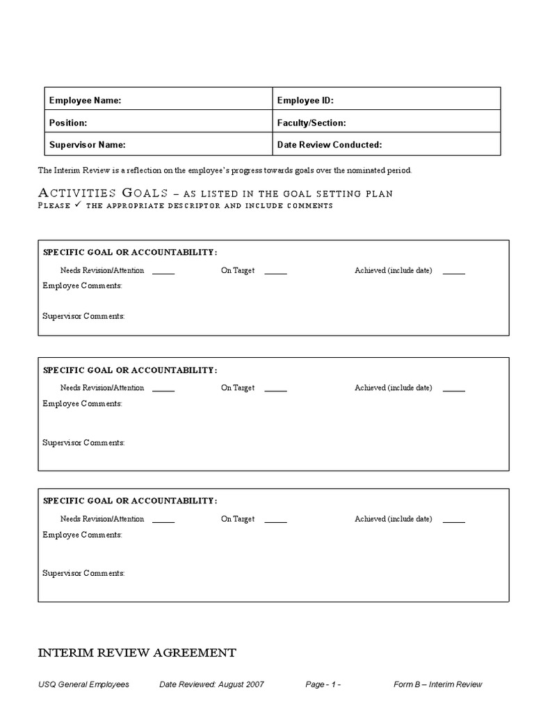Interim Review Form | PDF